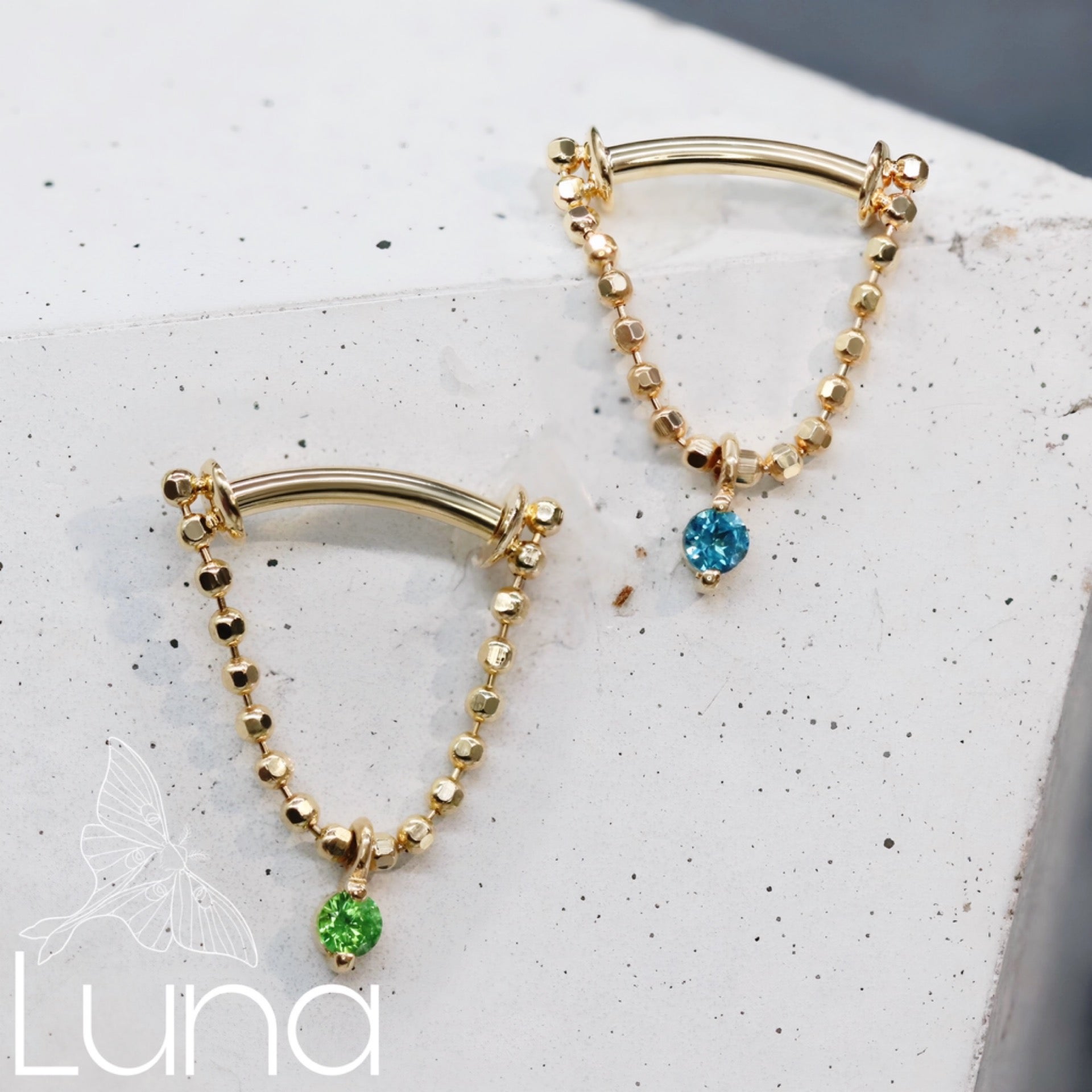 Pupil Hall | Just A Peek Stoned Septum Chain | Luna Piercing & Fine Jewelry