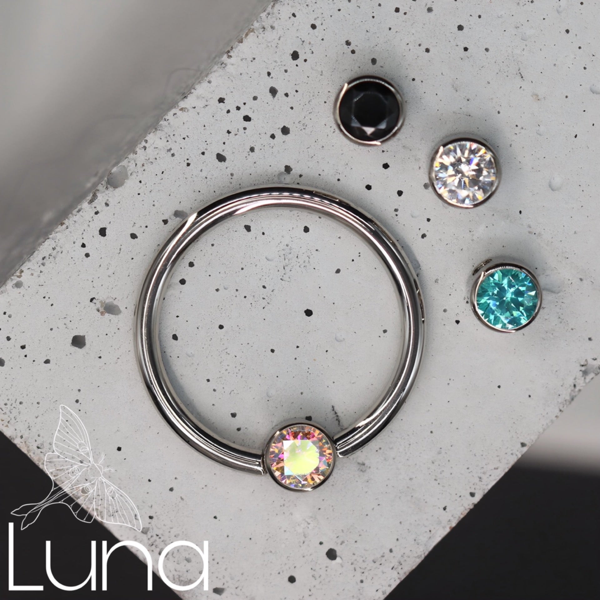 Gem Captive Beads for CBR - Titanium | Leroi Fine Body Jewelry | Luna ...