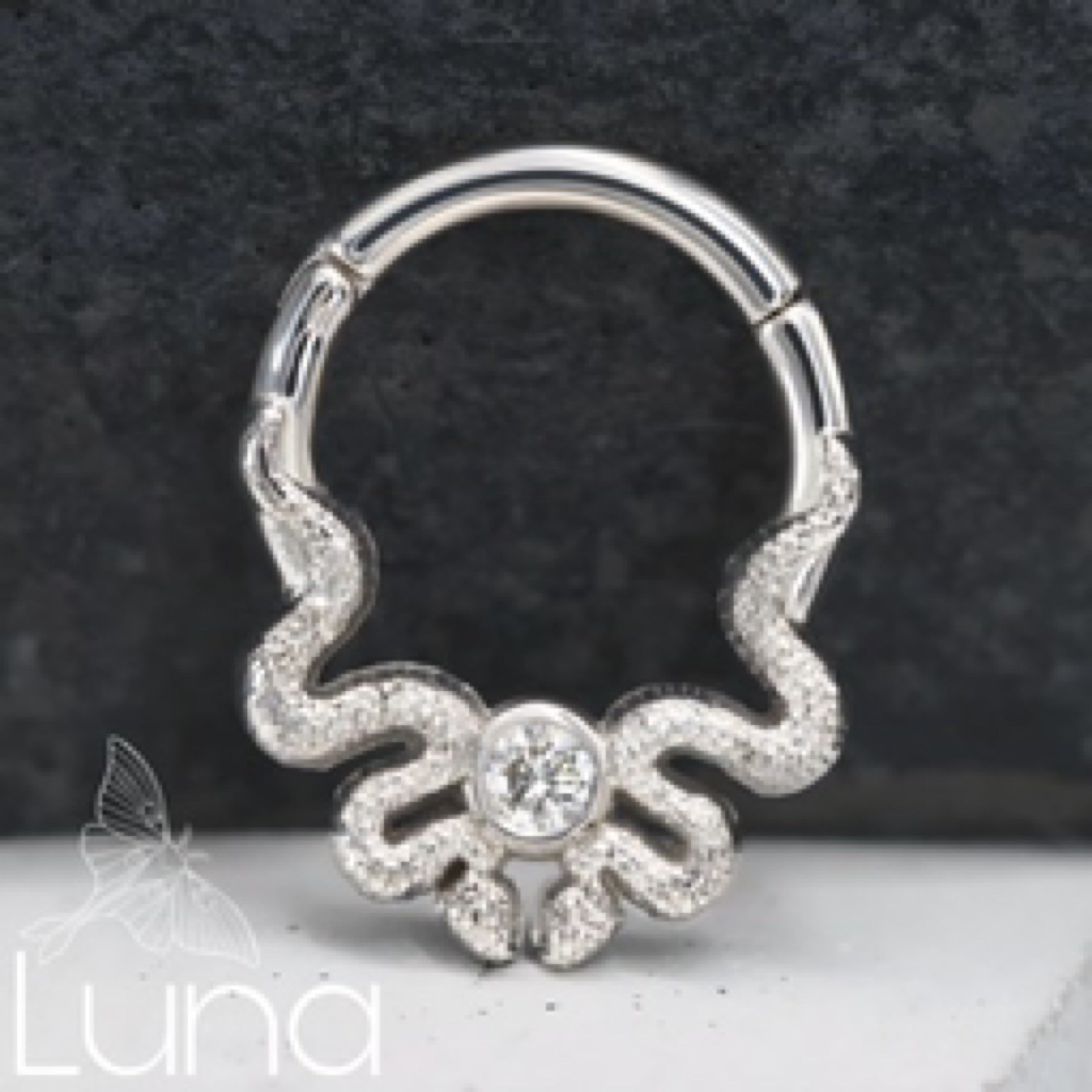 Snake Septum Clicker - 14k Duel Julia | Body Gems | Luna Piercing ...